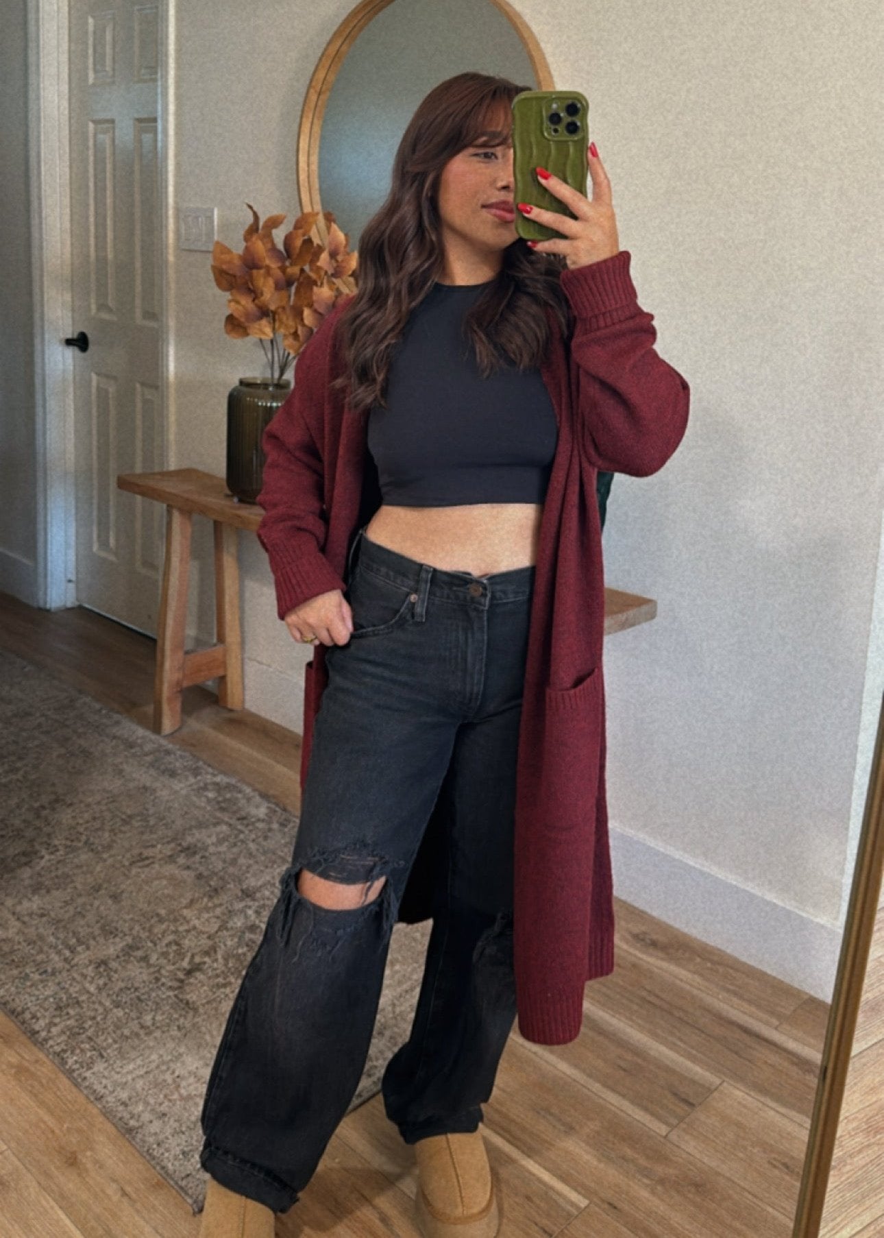 LONG NIGHT CARDIGAN (BURGUNDY)SHIPS 12/2 – Dose of Jera